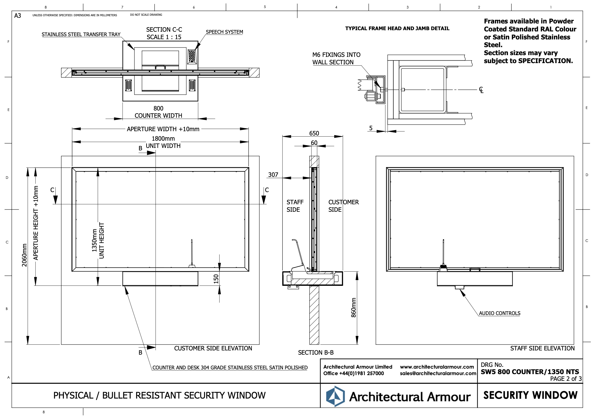 Architectural Armour SW5 Transaction Window architectural-armour-sw5-transaction-window